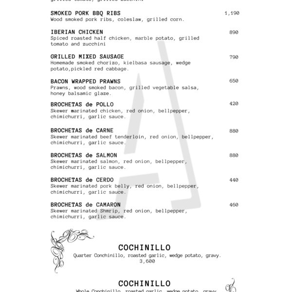 Azadore Menu – AZADORE
