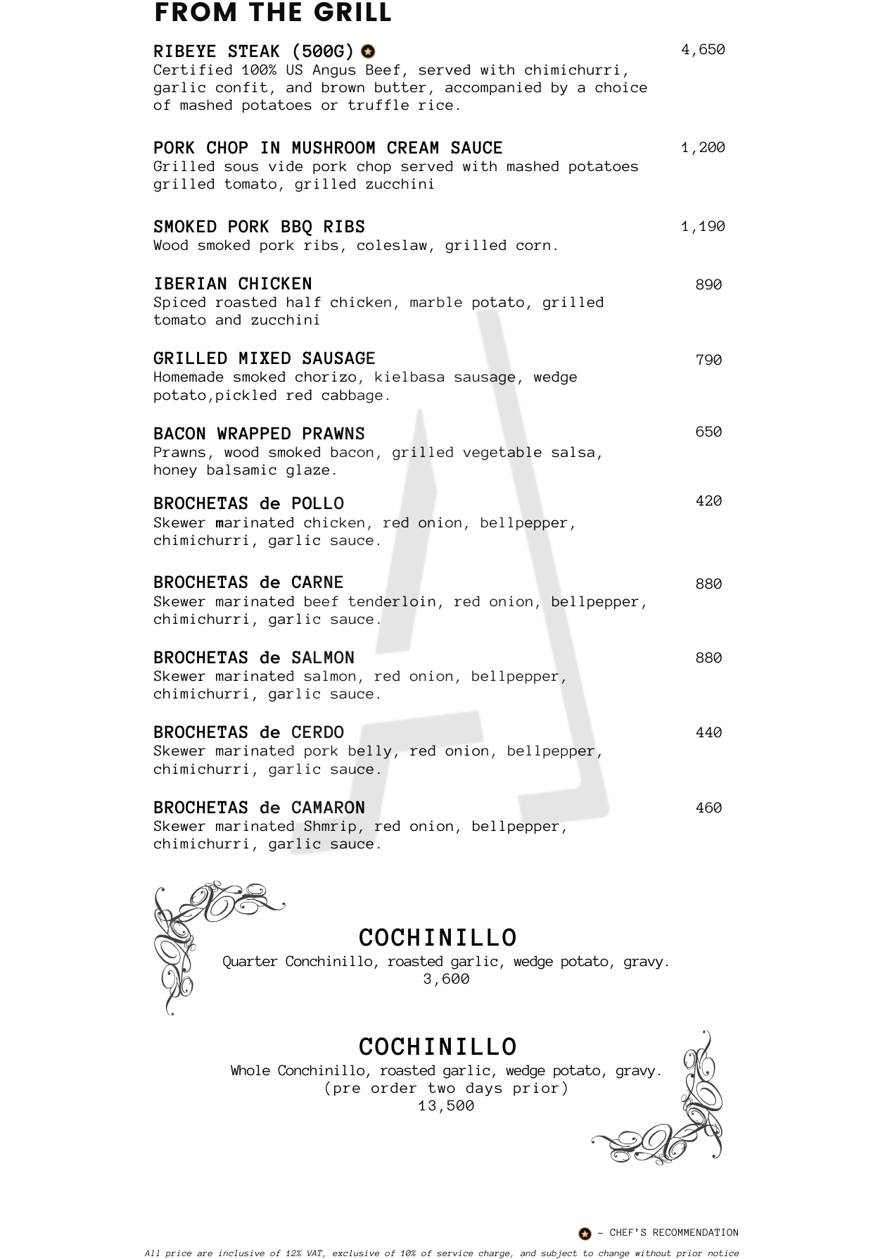 Azadore Menu – AZADORE