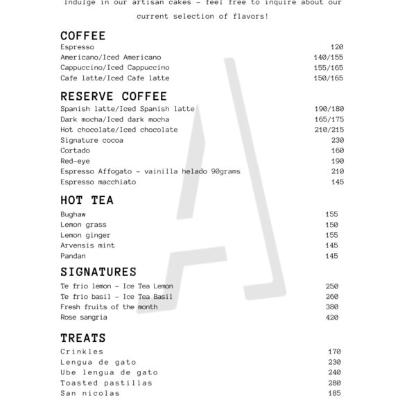 Azadore Menu – AZADORE