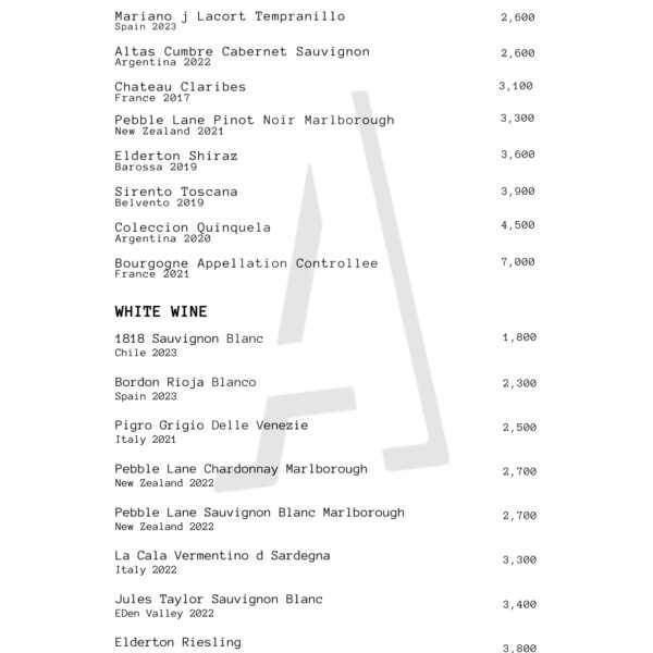 Azadore Menu – AZADORE